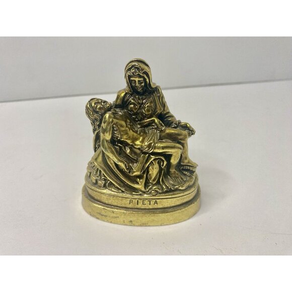 Accents | Brass Pieta Figurine Mary Jesus Michelangelo 35 Miniature ...
